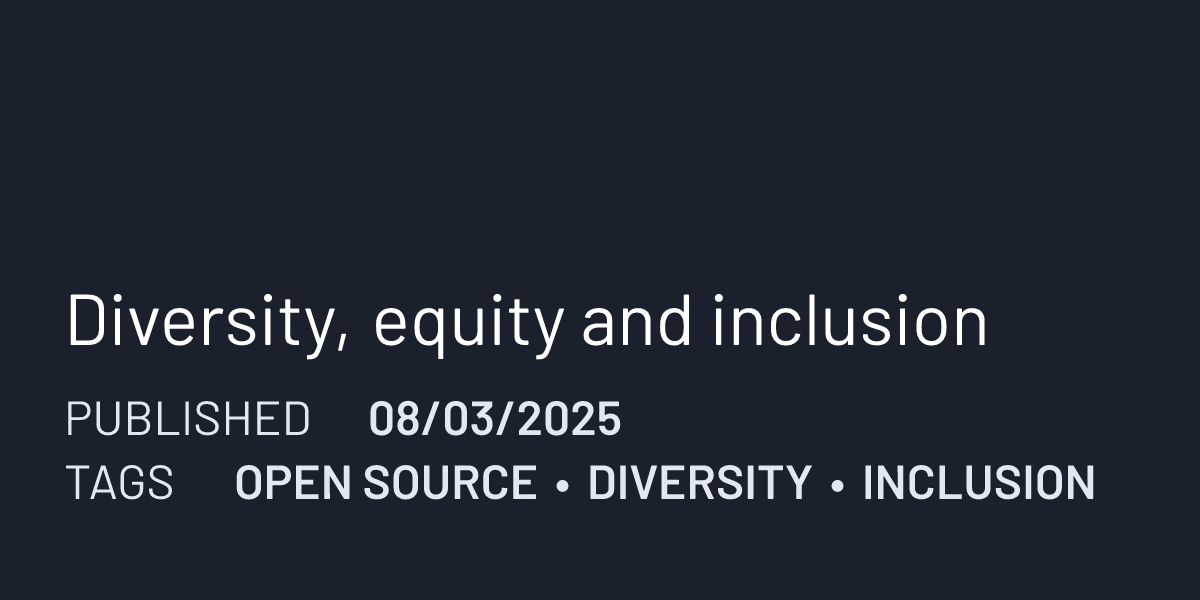 Diversity, equity and inclusion - Daniel Roe