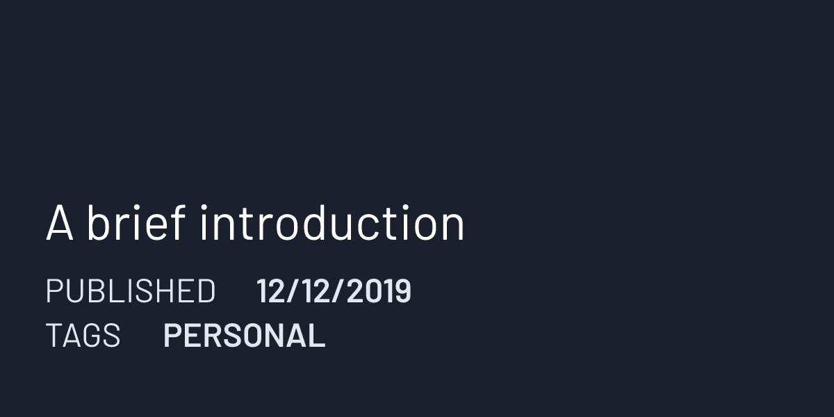 A brief introduction - Daniel Roe